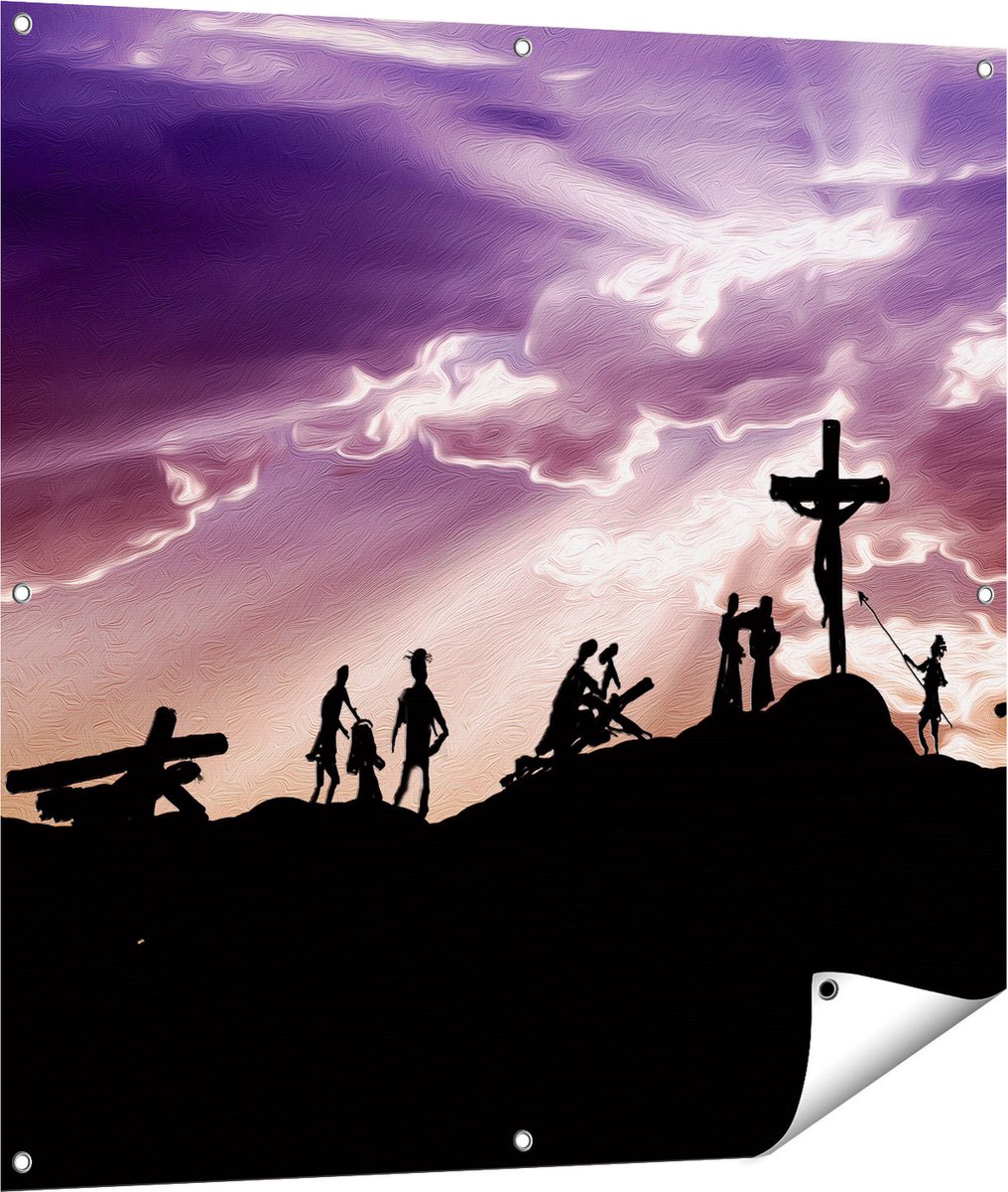 Gars Affiche jardin Croisade à la Croix de Jésus Christ - 100x100 cm ...