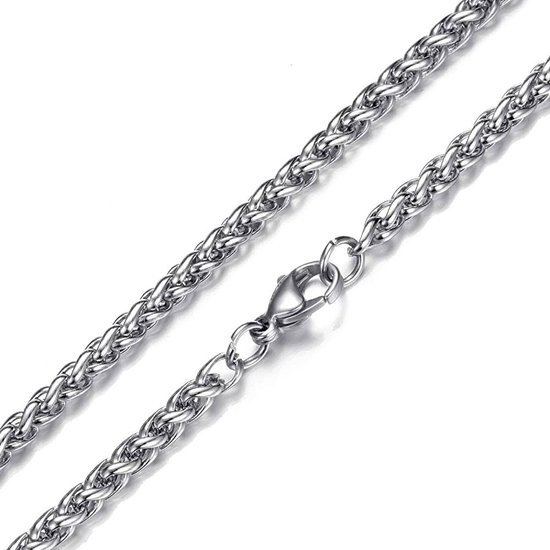 Plux Fashion Woven Ketting - Zilver - 4mm/60cm - Sieraden - Zilveren Ketting - Woven... | bol