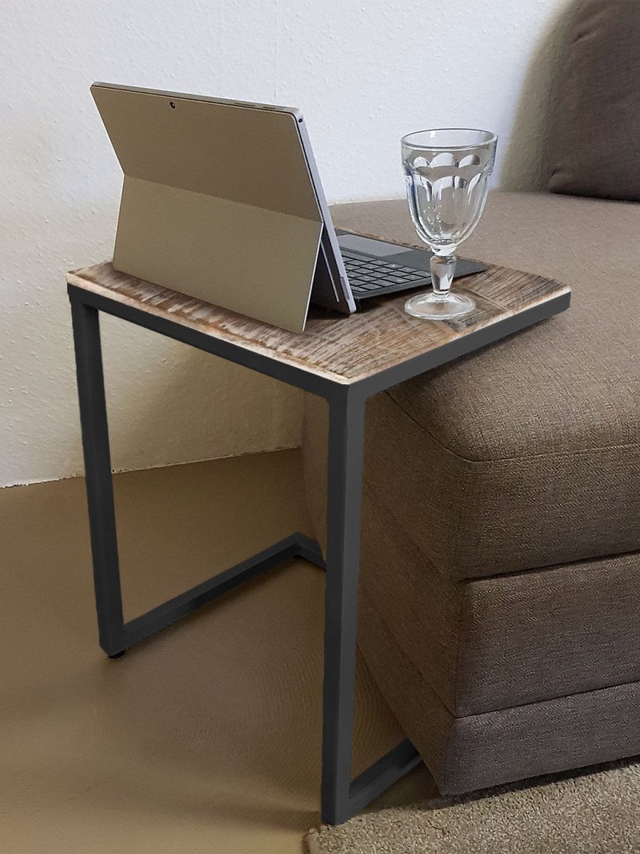 SVJ Bijzettafel Rechthoekig - 30 x 40 x 48 cm - Metaal - Zwart - Set ...