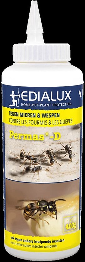 Permas-D - anti Mieren en Wespen - strooi- en stuifbus - 400gr | bol