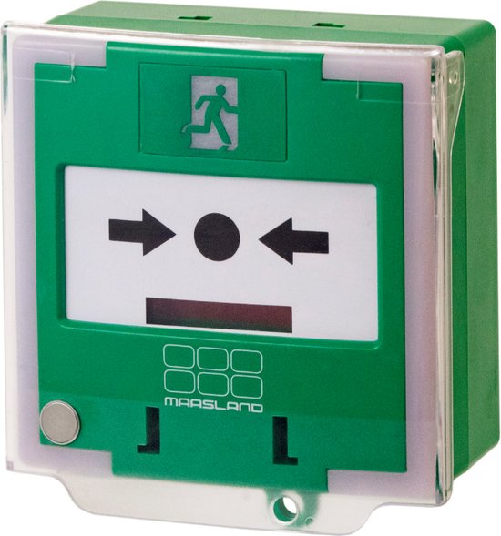 Maasland alarm drukknop met led licht, groen 330PGL | bol
