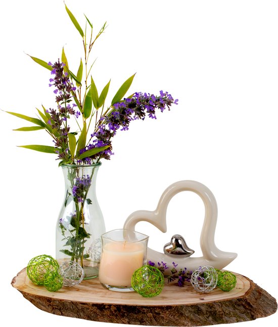 Decoratie boomschijf/boomschors schijf hout -42 x 27 x 3 cm -ovaal ...