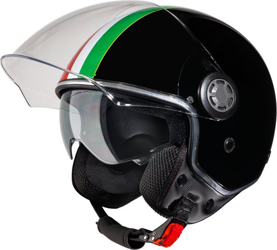 VINZ Varese Jethelm met dubbel vizier / Scooterhelm / Helm met ...