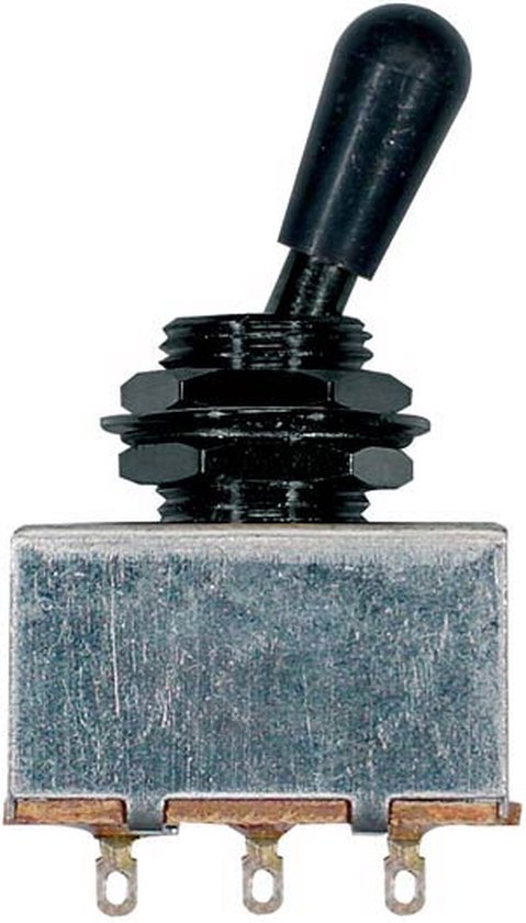 toggle switch 3-way, block shape, black knob, black | bol