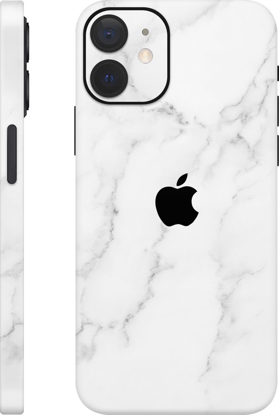 DODO Covers - iPhone 12 - White Marble - Sticker - Skin | bol.com