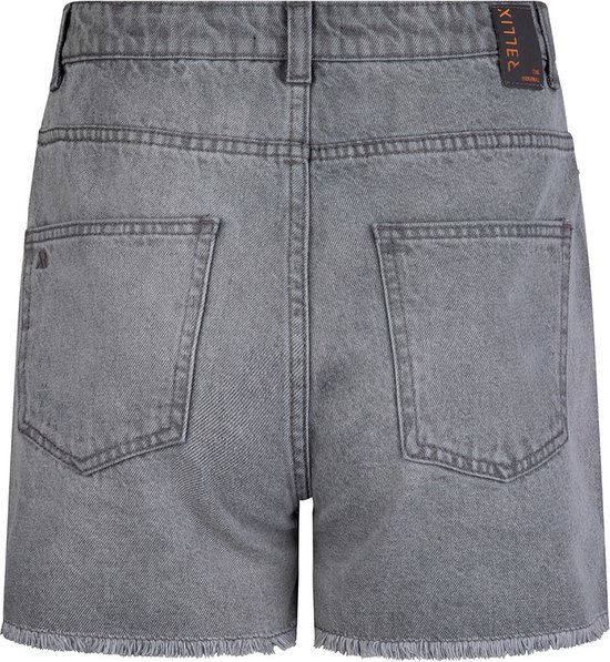 Short en jean Filles - taille haute - Denim gris usé | bol