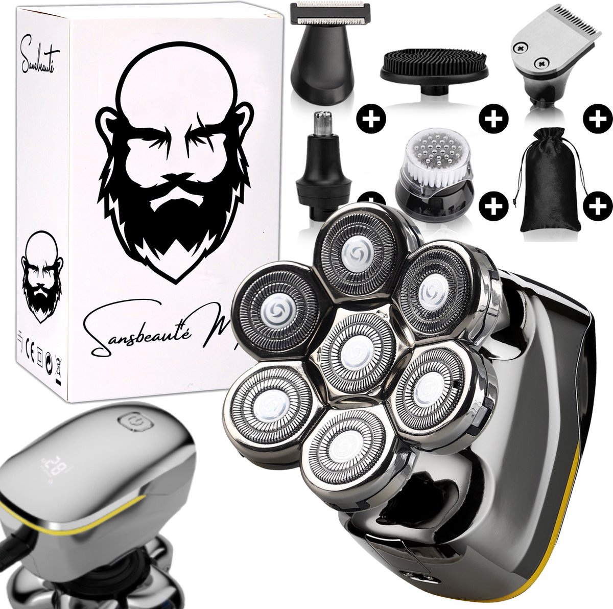 6-in-1 Scheerapparaat Mannen – Trimmer - Sansbeauté® Skull Edition V2 ...