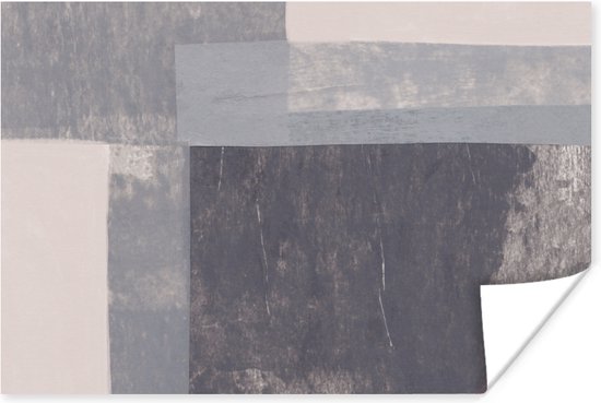 Poster Vormen - Abstract - Verf - Geometrie - 90x60 cm | bol