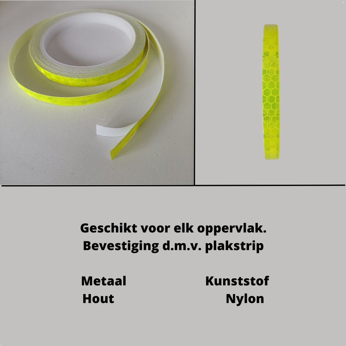 Entergoods® Reflecterende Tape - Geel - 8 meter x 1cm - Reflecterende ...