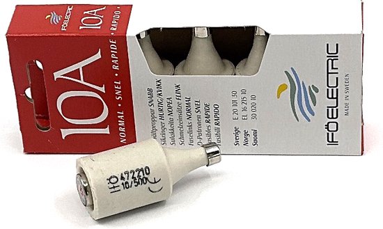 IFÖ ELECTRIC zekering 10A - D patronen - Stoppen - Smeltveiligheid ...