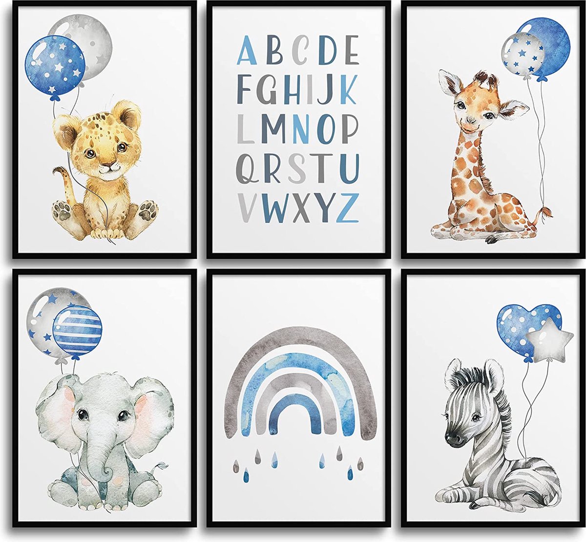 Set posters kinderkamer - A4 foto's babykamer - jongen decoratie ...