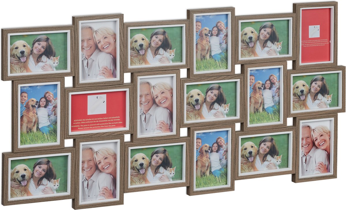 Relaxdays fotolijst collage - voor 18 foto's - 10x15 cm - grote ...