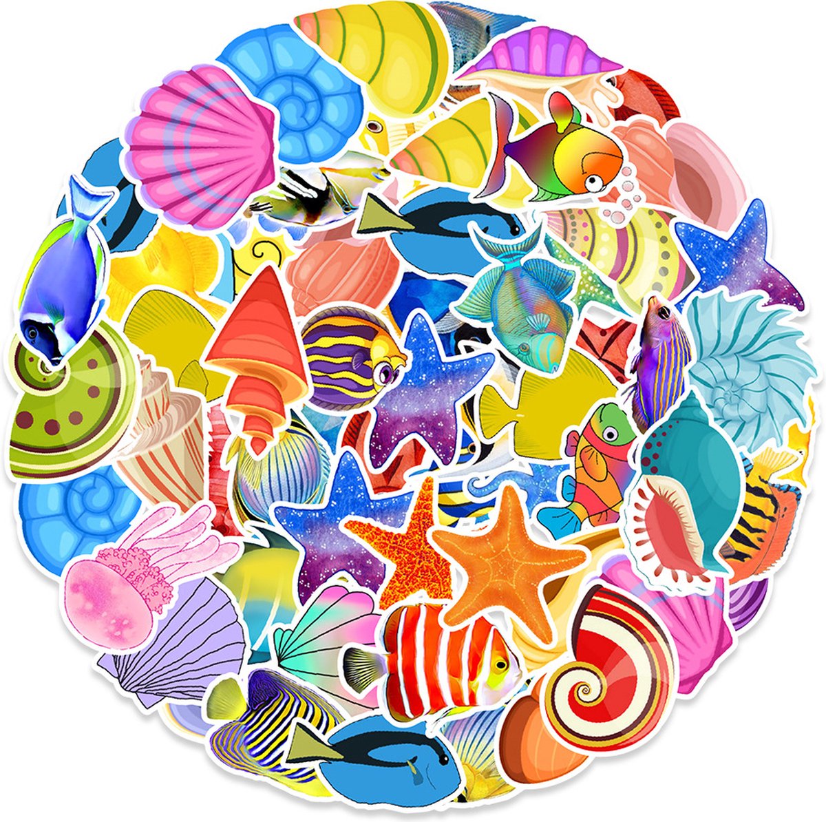 Mooie Zeedieren Stickers | Zee, schelpen, vissen, kwallen, onderwater | Stickermix... | bol.com