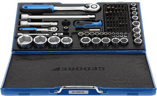 Gedore 19 V20U-20 1550691 Dopsleutelset Metrisch 1/4 (6.3 mm), 1/2 (12. ...