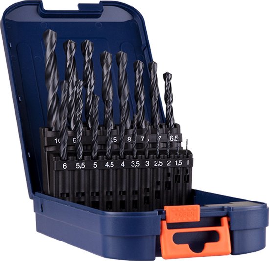 Rotec Spiraalborenset '100', DIN338, type N, 19-dlg, ø1-10 ABS | bol