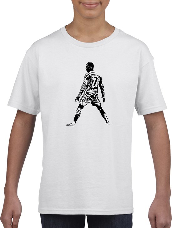 SIUUU uniseks Kids T-Shirt - Wit met zwart - Maat 98 | 104 - 3 | 4 jaar - Korte mouwen... | bol