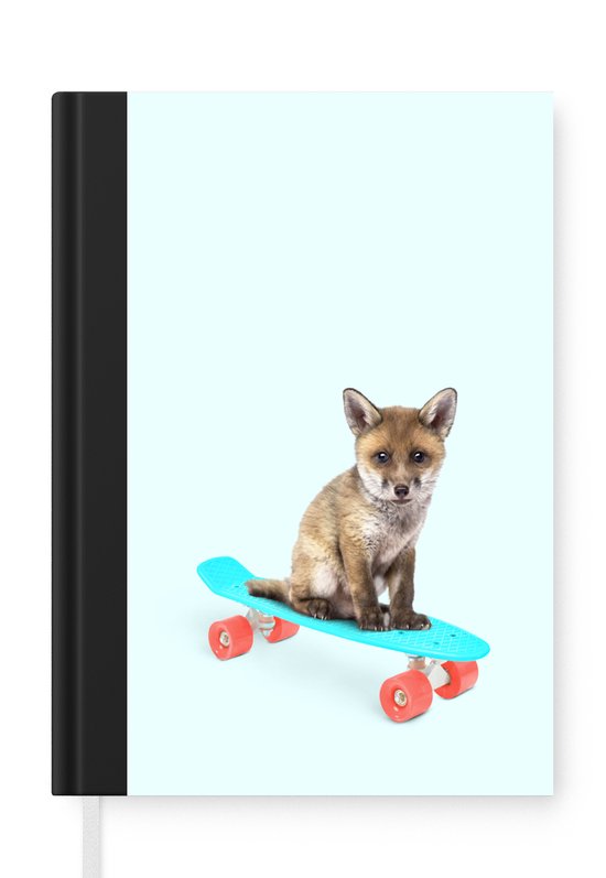 Carnet - Cahier d'écriture - Renard - Animaux - Skateboard - Blauw - Carnet - Taille... | bol