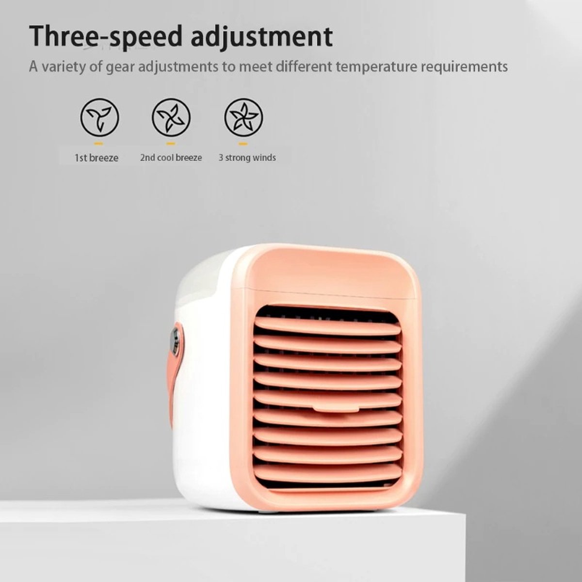 TechU™ Mini Airco – Desktop Luchtkoeler Koelventilator – 2000 mAh – 3 ...