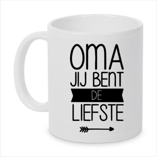 Bedrukte mok voor oma, Beker voor oma, beker met tekst: Oma jij bent de liefste,... | bol.com