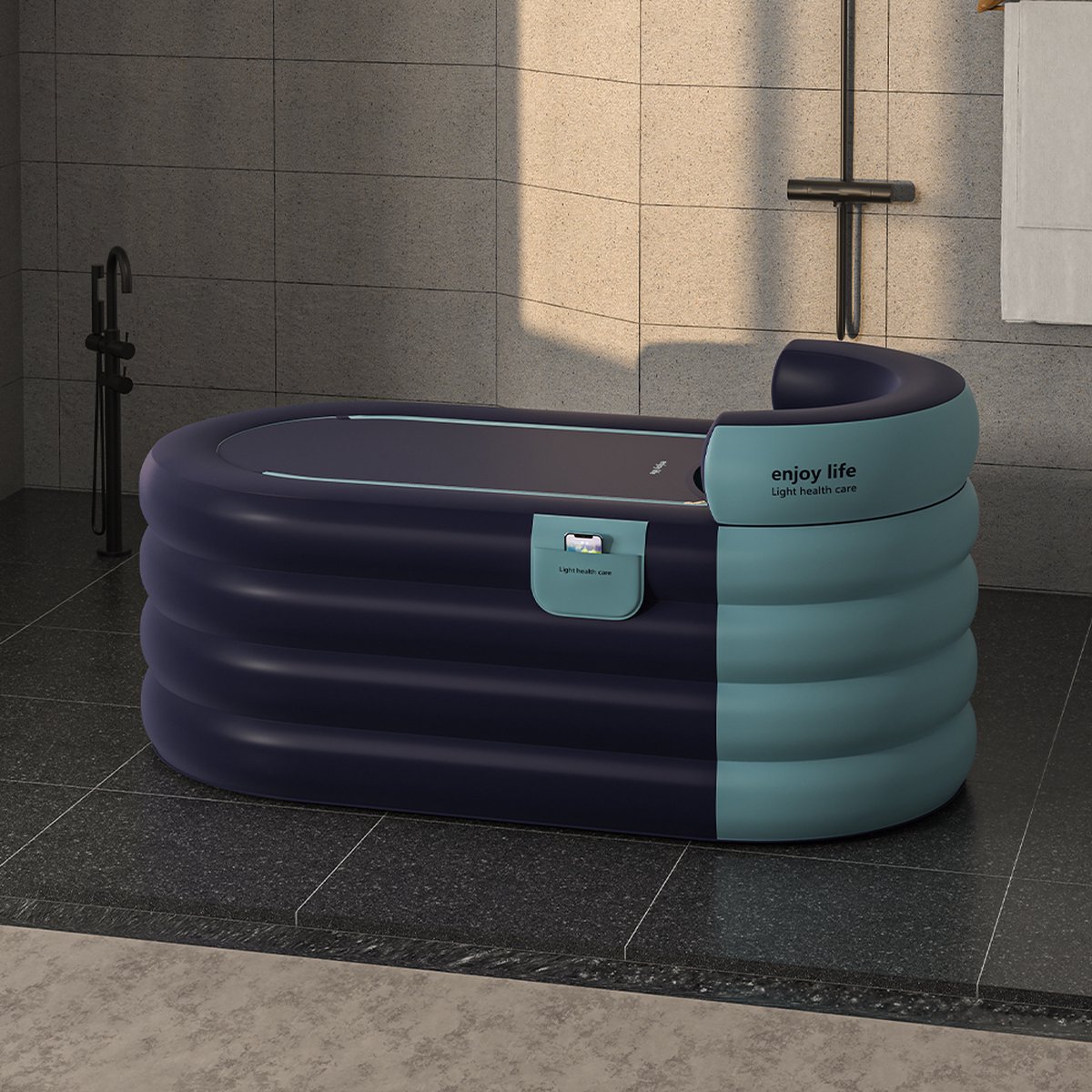 Opblaasbaar bad - Blauw Ligbad - Zitbad Volwassenen - Ijsbad - Badkuip ...