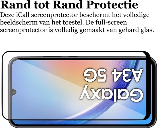 Samsung Galaxy A34 Screenprotector - 4x Gehard Glas Screen Protector FullGuard | bol.com
