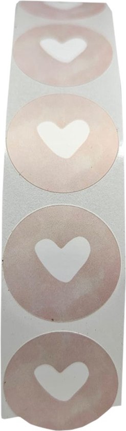 Sluitstickers roze hartje - 100 stuks | bol
