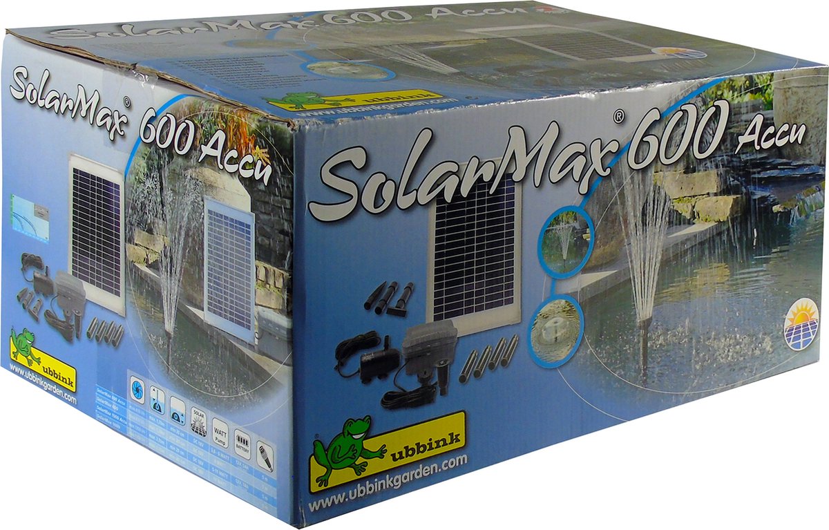 Ubbink - SolarMax 600 - Fonteinpomp op zonne-energie - met eigen accu ...