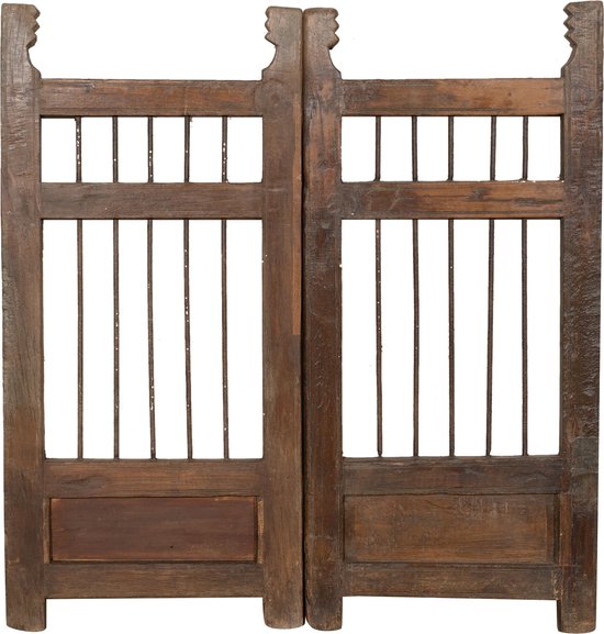 Poort van massief hout en ijzer, voor gebruik binnen en buiten | bol.com