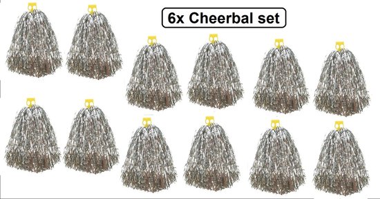 6x Ensemble de poignées de bague Cheerball argent - Fête à thème - Fête ...