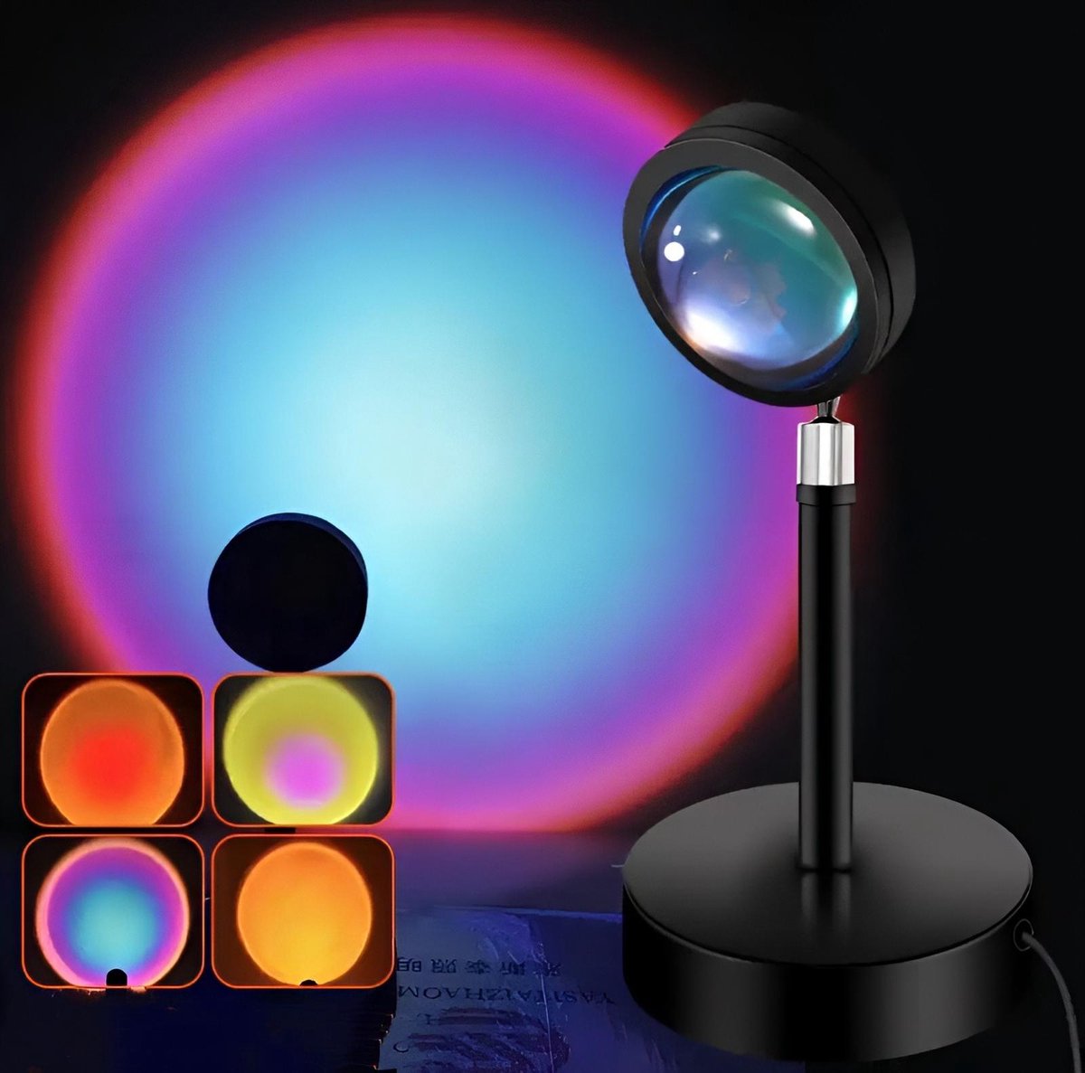 Sunset Lamp – 4 Kleuren – Tik Tok Lamp – Sfeerverlichting Binnen – 180 ...