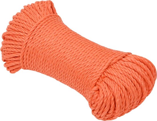 vidaXL Werktouw 6 mm 25 m polypropeen oranje | bol.com