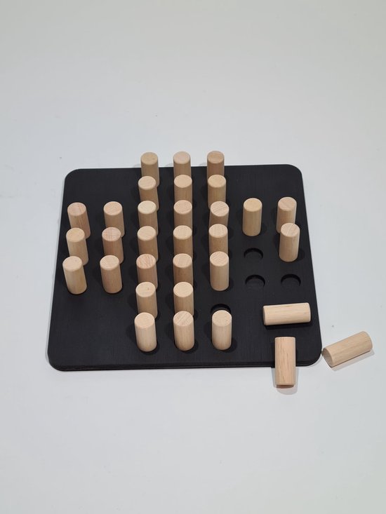 76%ANDERS Cross Logic Solitaire Bordspel 22 cm handgemaakt met 32 ...