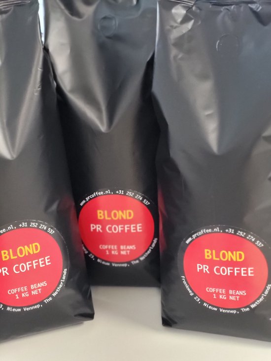 PR Coffee - 3 x 1 kg koffiebonen blond roast | bol.com