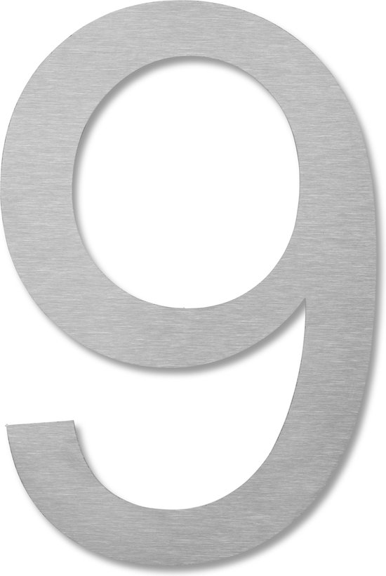 LIROdesign – Huisnummer nr. 9 XL – Huisnummer RVS – Huisnummerbord | bol