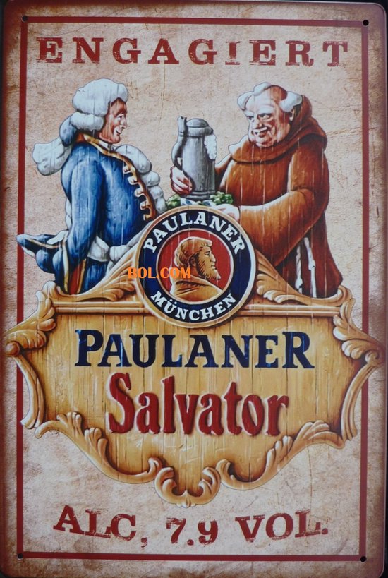 PAULANER SALVATOR METALEN WANDBORD - MUURPLAAT - VINTAGE - RETRO - HORECA-... | bol.com