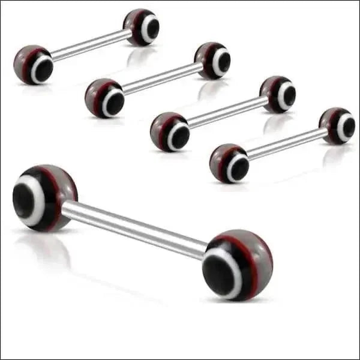 Tongpiercing-chirurgisch Staal-acryl-gestreept | bol.com