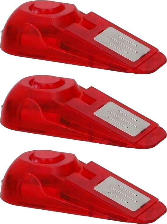 Anti inbraak deurstopper/deurwig met alarm en licht - 3x - 100DB ...