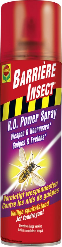 Barrière Insect K.O. Power Spray Wespen & Hoornaars - vernietigt ...