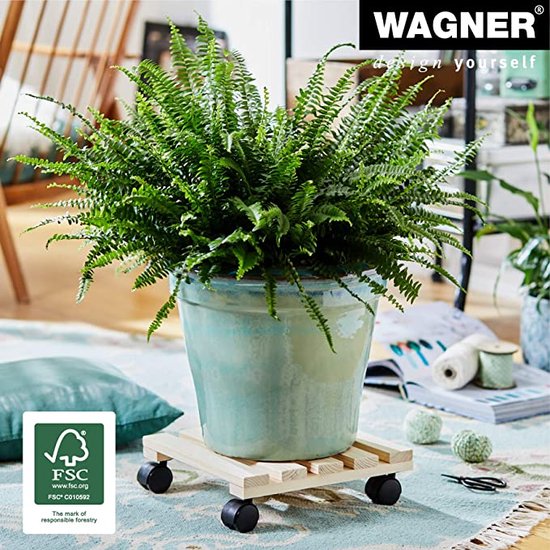 WAGNER Plantentrolley PALETTI 29 x 29 x 8 cm I Bloementrolley voor ...