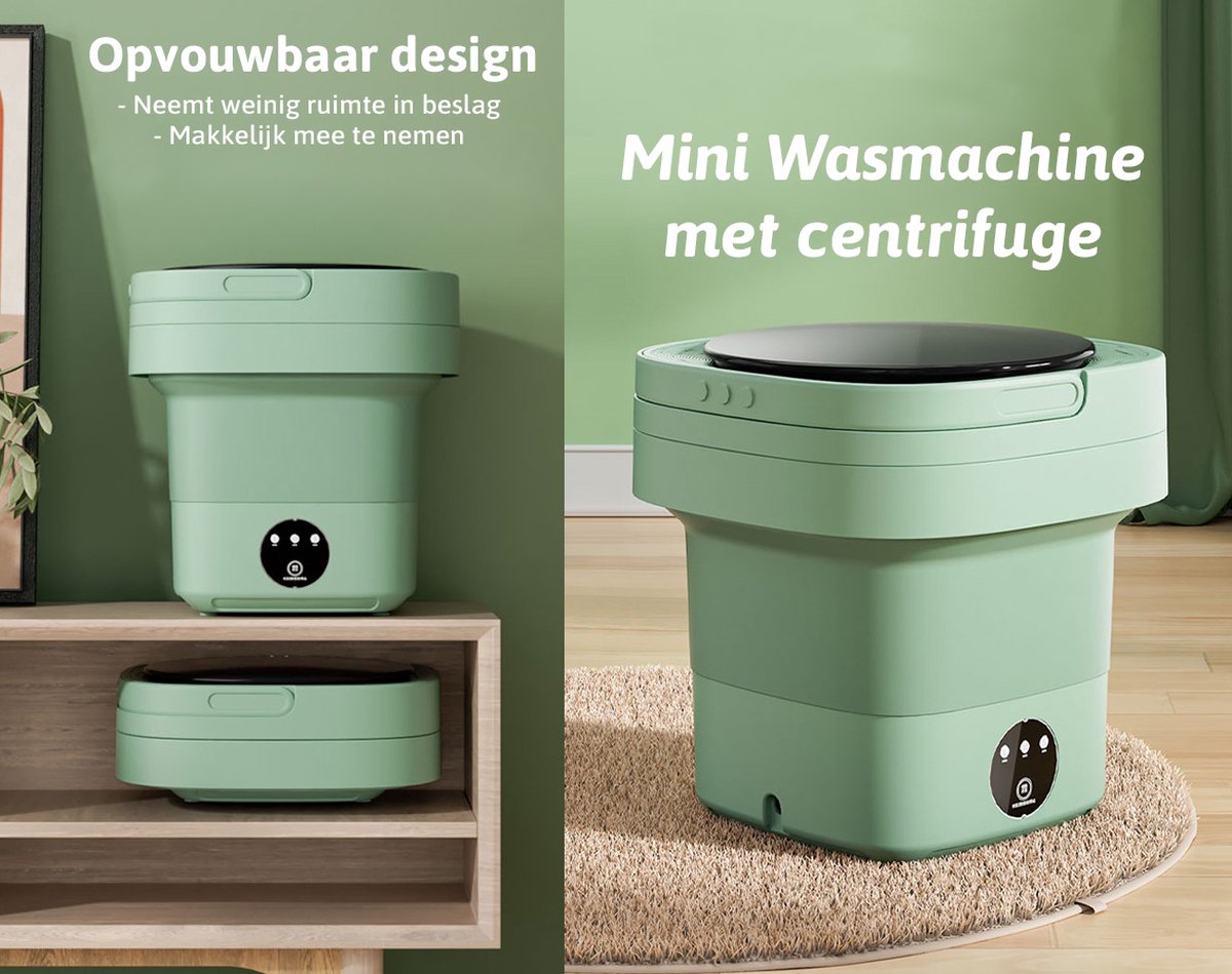 D-essentials mini wasmachine - Inklapbaar - Met centrifuge - Draagbare ...