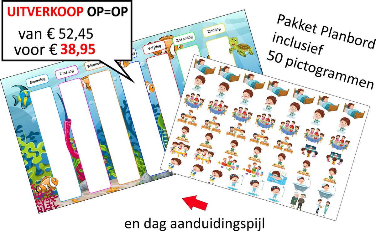 Pakket planbord Sealife jongensvariant - weekplanner Kind - Planbord ...