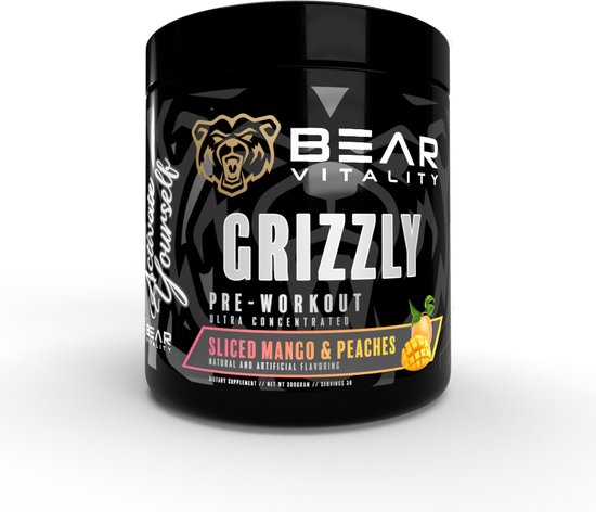 Bear Vitality - Pre workout - Mango Peach - Vegan - Volumekorting | bol
