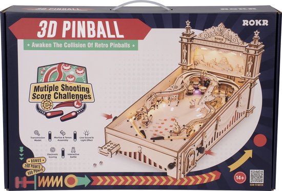 Robotime ROKR 3D Pinball EG01 - Kit en bois - Miniature - Flipper | bol.com