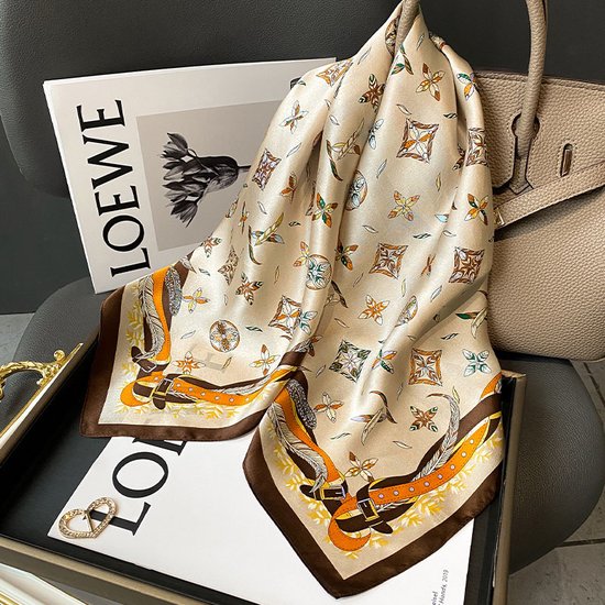 M_70CM Prachtige & Lichtgewicht 100% Moerbei zijden Vierkante Sjaal Cadeauverpakking | bol