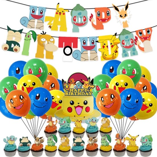 Pretplezier® Pokemon Versiering Verjaardag Feestartikelen 4908