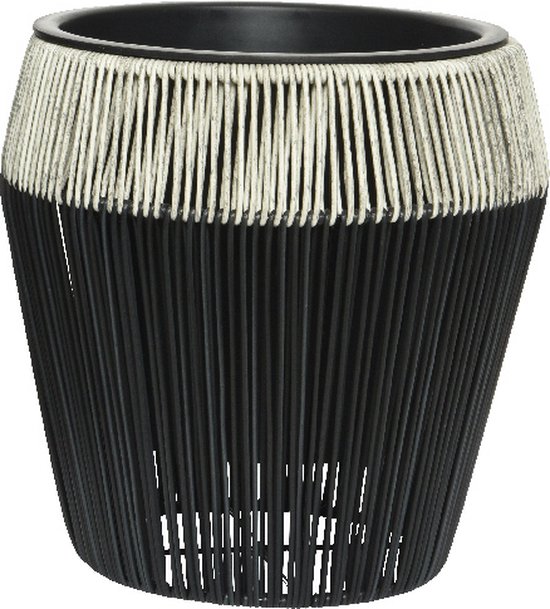 Decoris - Ruby Planter S Wicker Tapered Tall Zwart | bol