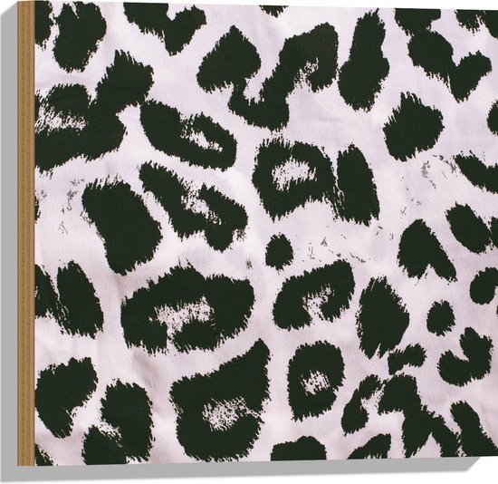 Hout - Patroon van Panterprint in het Zwart met Wit - 50x50 cm - 9 mm ...