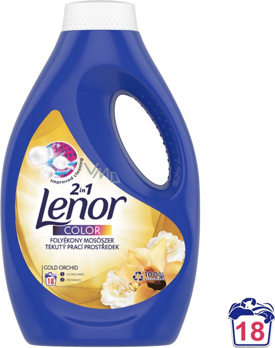 Lenor - Gouden Orchidee - 2in1 Color - Vloeibaar wasmiddel - 990ml - 18 ...