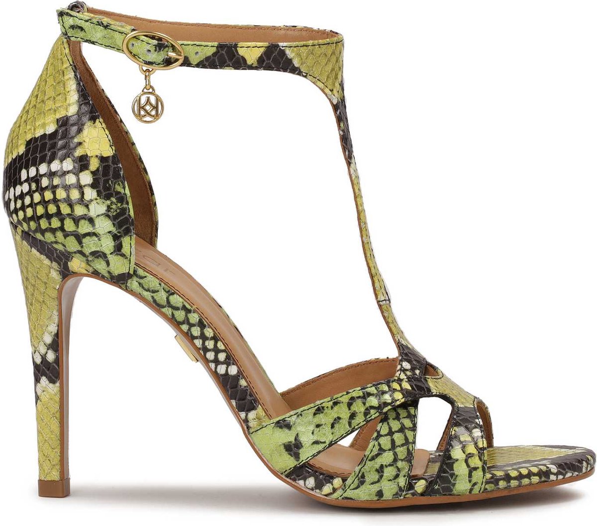 Green leather snakeskin pattern sandals | bol.com