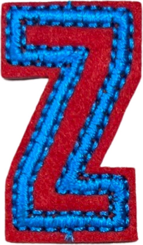 Alfabet Letter Strijk Embleem Patch Rood Blauw Letter Z / 2 cm / 3.4 cm ...